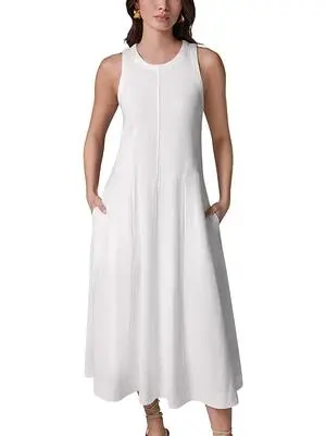 Donna Karan New York Sleeveless Midi Dress With Pockets - Cream
