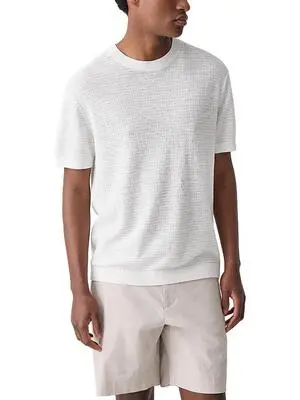 Theory Kolben Neo Pacific Linen Blend T-shirt - Winter Ivory