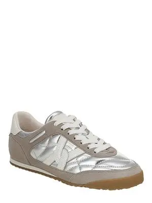 Veronica Beard Natalia Suede And Leather Sneakers - Silver/grey