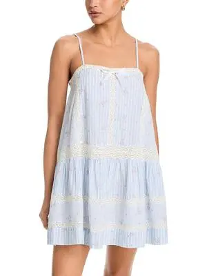 LOVESHACKFANCY LoveShackFancy Vionett Embroidered Floral Mini Dress