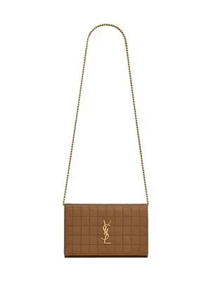 Saint Laurent Cassandre Matelassé Carre Crossbody Bag - Brown