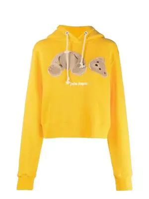 Palm Angels Bear Print Hoodie - Yellow
