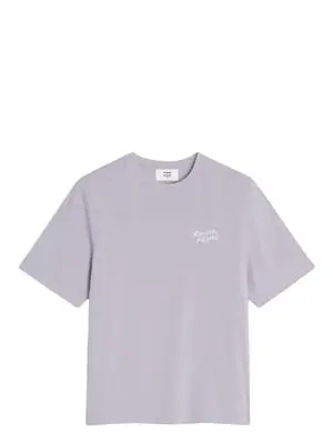 Maison Kitsuné Crewneck T-shirt With Embroidered Logo - Gray
