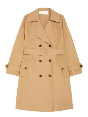 IBLUES Straight-fit Trench Coat With Belt And Double-breasted Fastening - Camel