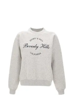 SPORTY  RICH Sporty & Rich Beverly Hills Crewneck Sweatshirt - White