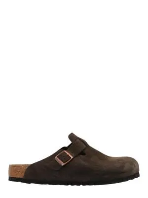 BIRKENSTOCK Boston Suede Clogs - Black