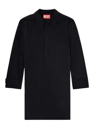 DIESEL® Crinkled Trench Coat - Black