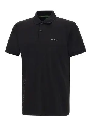 Hugo Boss Logo Detailed Short-sleeved Polo Shirt - Black