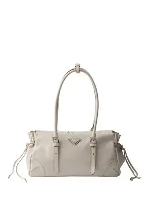 Prada Prada Bonnie Medium Antiqued Leather Tote Bag Neutral
