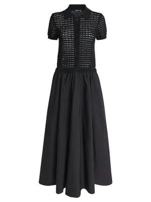 Polo Ralph Lauren Cotton Crochet And Woven A-line Maxi Dress - Black