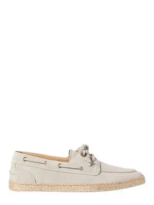 Brunello Cucinelli Suede Penny Loafer Espadrilles - Brown