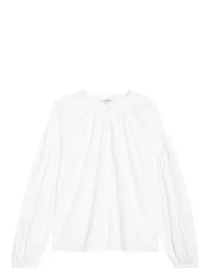 Sam Edelman Sam Edelman Embroidered Sleeve Top Bright White