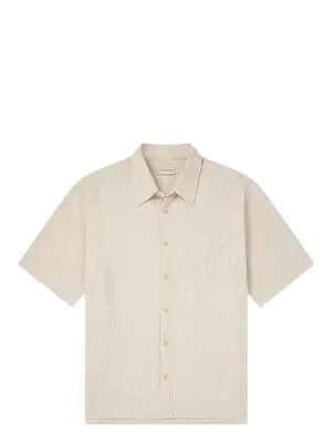Oliver Peoples Palermo Striped Cotton And Linen-blend Shirt - Neutrals