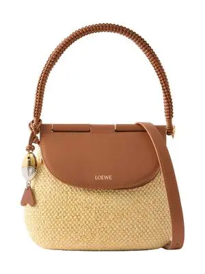 Loewe LOEWE Paula's Ibiza Pescador Medium Embellished Raffia Shoulder Bag Neutral