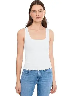 Madewell Smocked Scoop Neck Tank - White