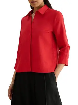 HOBBS LONDON Nita Linen Shirt - Salsa Red