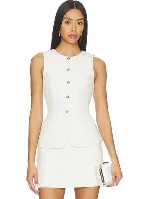 MORE TO COME Samira Tweed Vest - Ivory