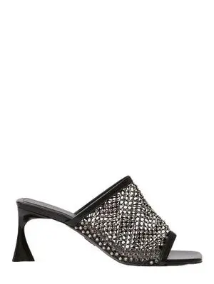 Stella McCartney Crystal Mesh Mules - Black