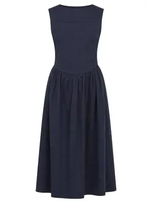 Carmen Says Midi Dress - Blue