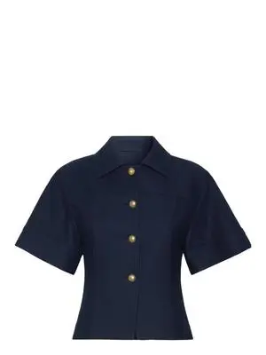 Max Mara Slim-fit Cotton Jersey Jacket - Ultramarine Blue