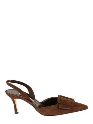 Manolo Blahnik Maysli Slingback Pumps - Brown