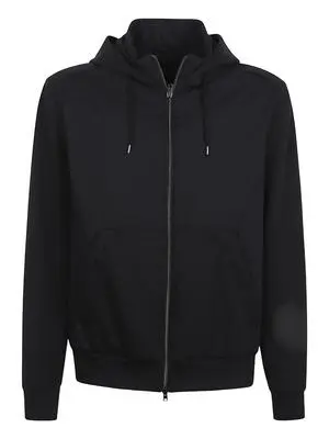 Herno Zip-up Drawstring Hooded Jacket - Black