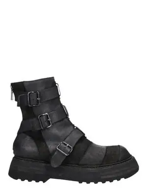 Guidi Buckled Strap Boots - Black