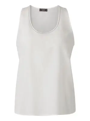 Peserico Round Neck Vest With Beaded Chain - White