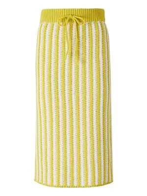 Fabiana Filippi Striped Knitted Midi Skirt - Yellow