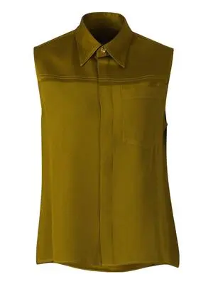 Ami Sleeveless Buttoned Shirt - Brown