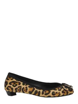 Alexander McQueen Armadillo Leopard Print Ballet Flats - Black
