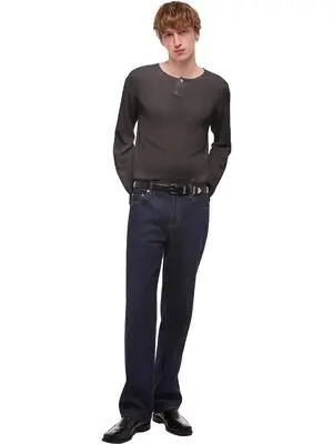 Helmut Lang Textured Henley - Black