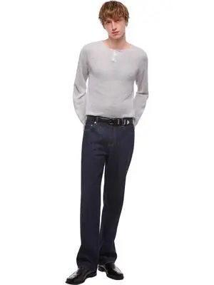 Helmut Lang Textured Henley - Cool Grey