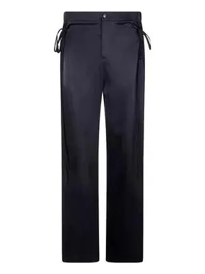 ANN DEMEULEMEESTER Trousers With Tie Detail - Black