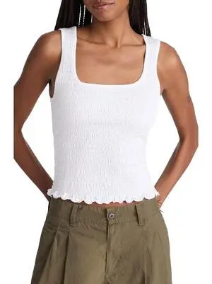 Madewell Madewell Smocked Square Neck Tank White