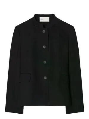 Tory Burch Viscose And Cotton Crepe Jacket - Black