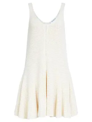 Alaïa Silk Waffle-knit Godet Mini Dress - White