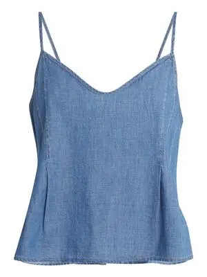 Paige Esther Cami Top In Featherweight Denim - Blue