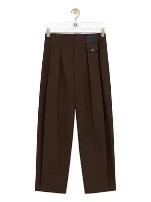 LOEWE Loewe Logo-Patch Pleated Wide-Leg Trousers