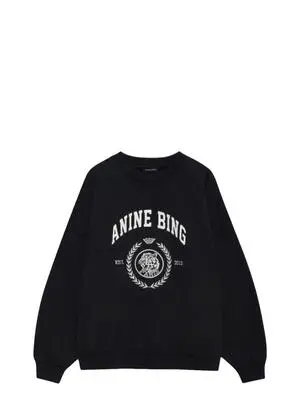 ANINE BING Logo Crew Sweatshirt - Black
