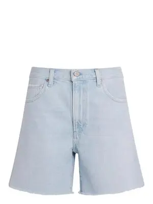Paige Archie Long Denim Shorts - Blue