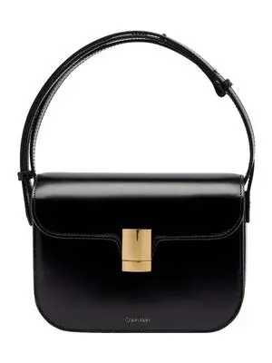 Calvin Klein Small Leather Shoulder Bag - Black