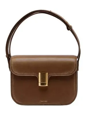 Calvin Klein Calvin Klein Collection Small Leather Shoulder Bag Brown