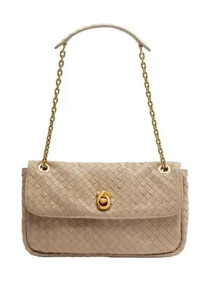 Bottega Veneta Madison Intrecciato Leather Shoulder Bag - Beige