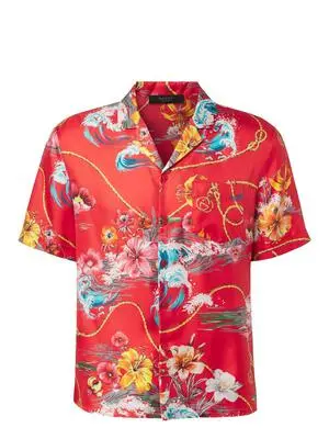 Gucci Floral Silk Twill Bowling Shirt - Red