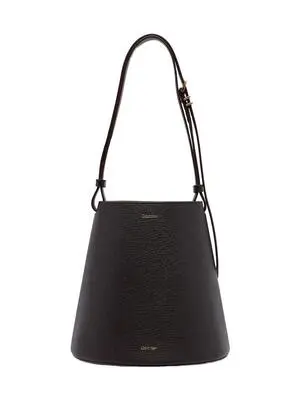 Calvin Klein Orbita Small Leather Bucket Bag - Brown