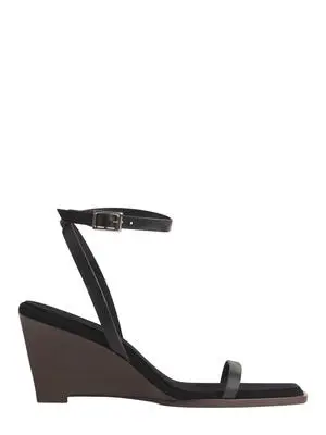 REFORMATION Lina Wedge Sandal Leather - Black