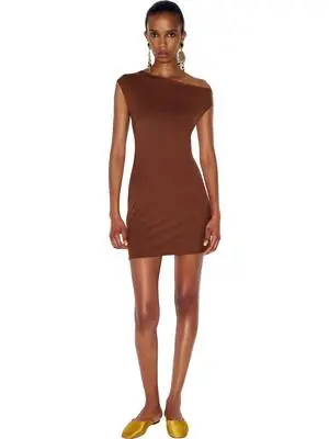 REFORMATION Madeline Knit Mini Dress - Brown