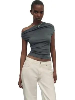 REFORMATION Reformation Nora Knit Top Grey