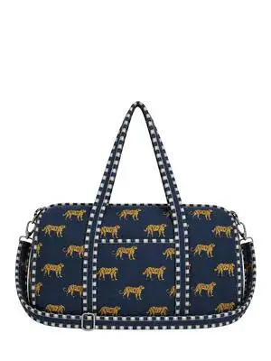 CYC Cheetah Velvet Weekender Bag - Blue